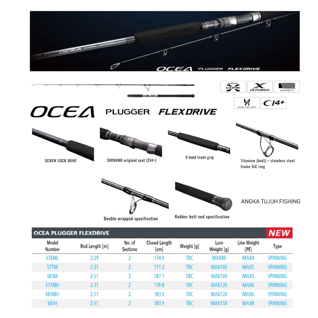 Jual Shimano Ocea Plugger Flexdrive Flex Drive 2022 Casting Popping Rod Joran Pancing | Shopee ...