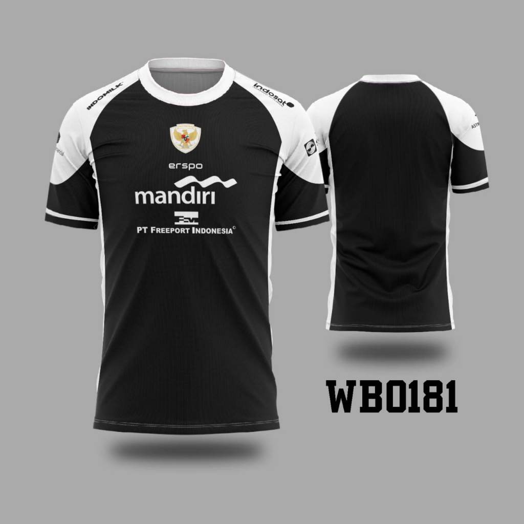 Jual Kaos Jersey Atasan Pria Custom Bola Futsal Timnas Training Hitam ...
