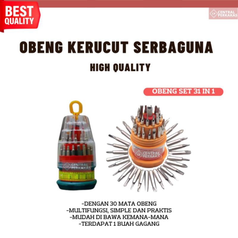Jual OBENG SET 31 IN 1 TOOLKIT / OBENG KERUCUT SET JUMBO TERMURAH ...