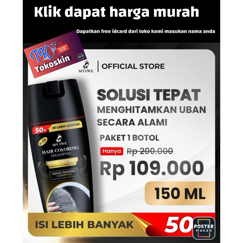 Jual My Iwe Hair Coloring Shampoo penghilang uban dan penghitam rambut ...