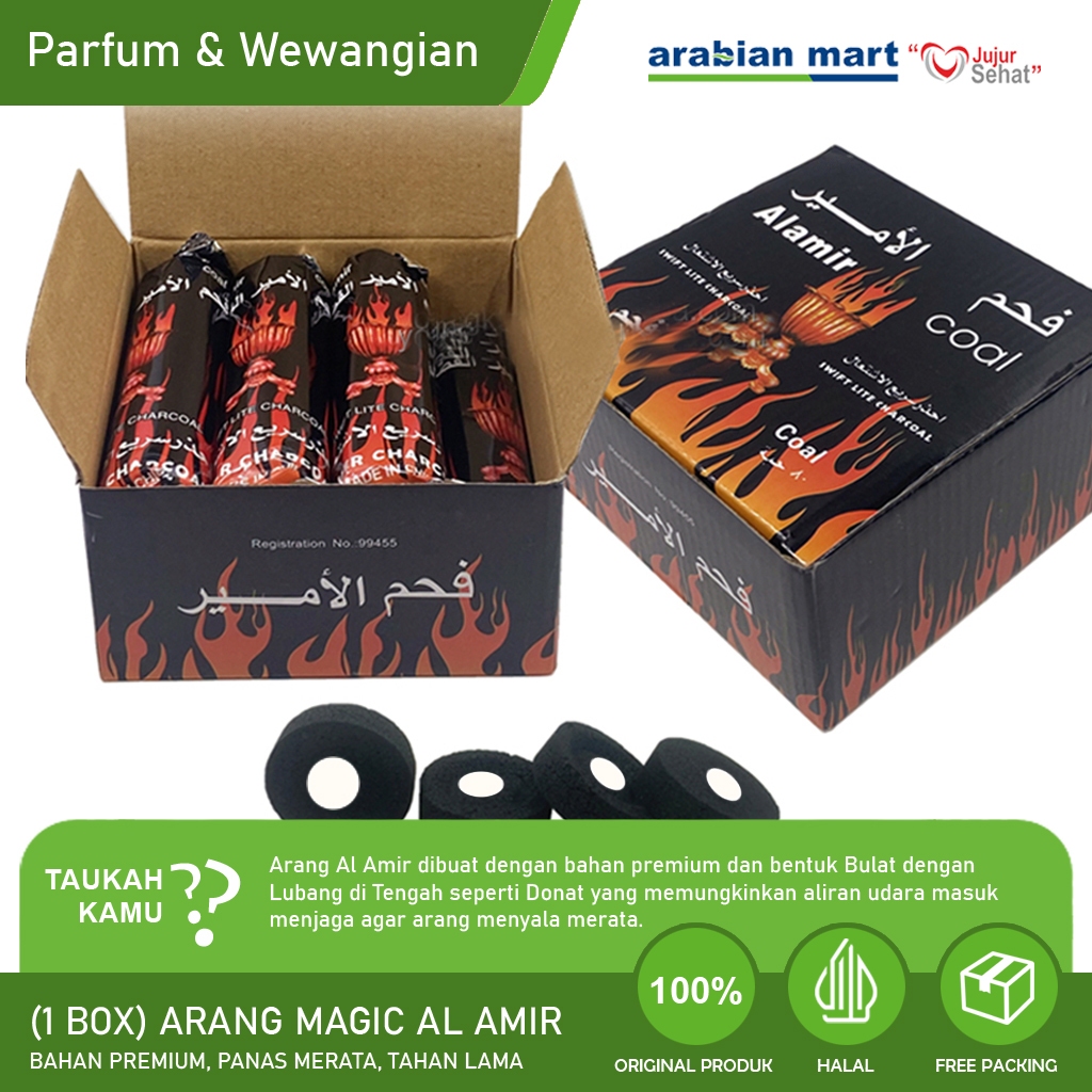 Jual 1 BOX ARANG MAGIC AL AMIR Briket Charcoal Tahan Lama Untuk ...