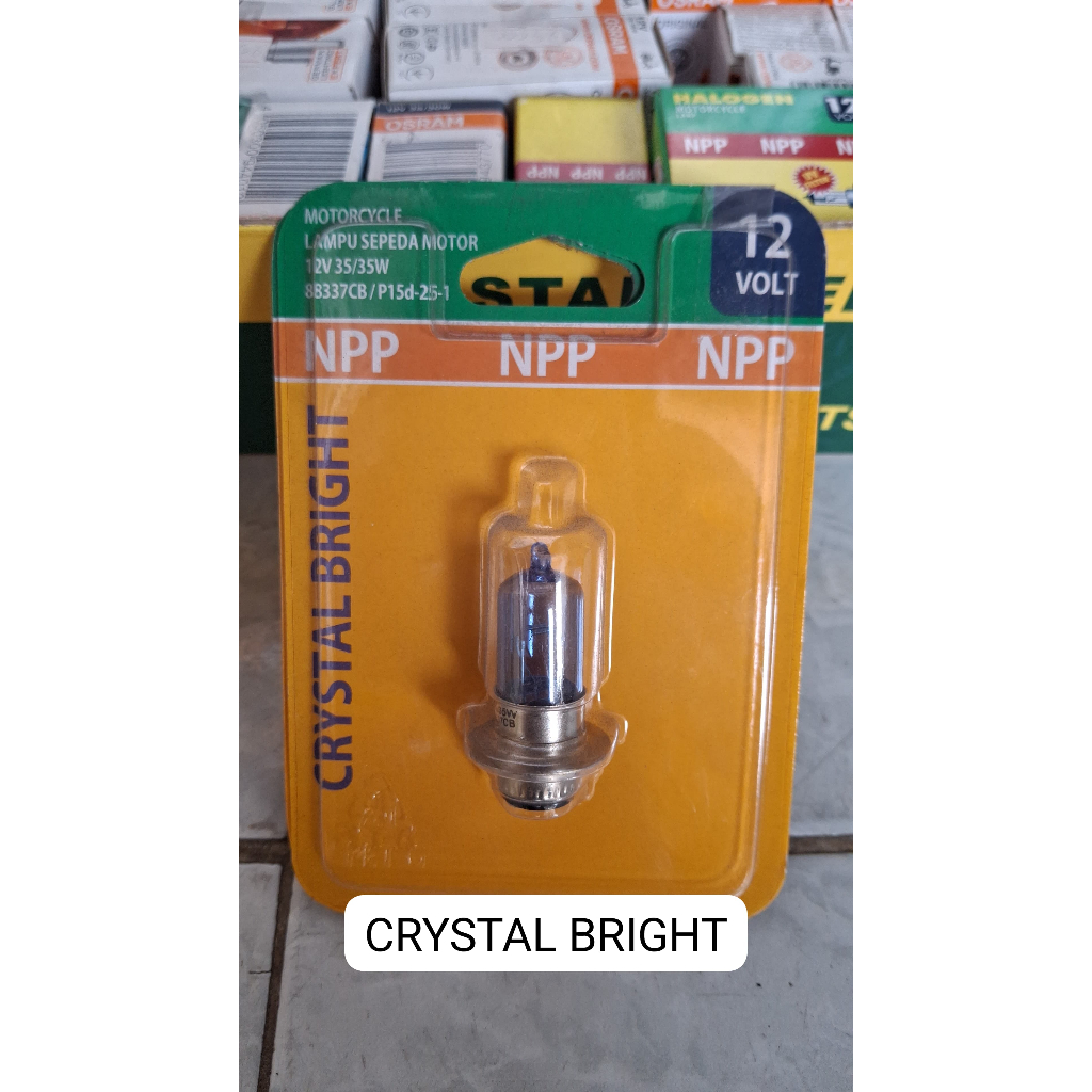 Jual JVS - Lampu CRYSTAL BRIGHT 12V 35/35W Motor Matic/Bebek (Kode 88337 CB) Original NPP ...