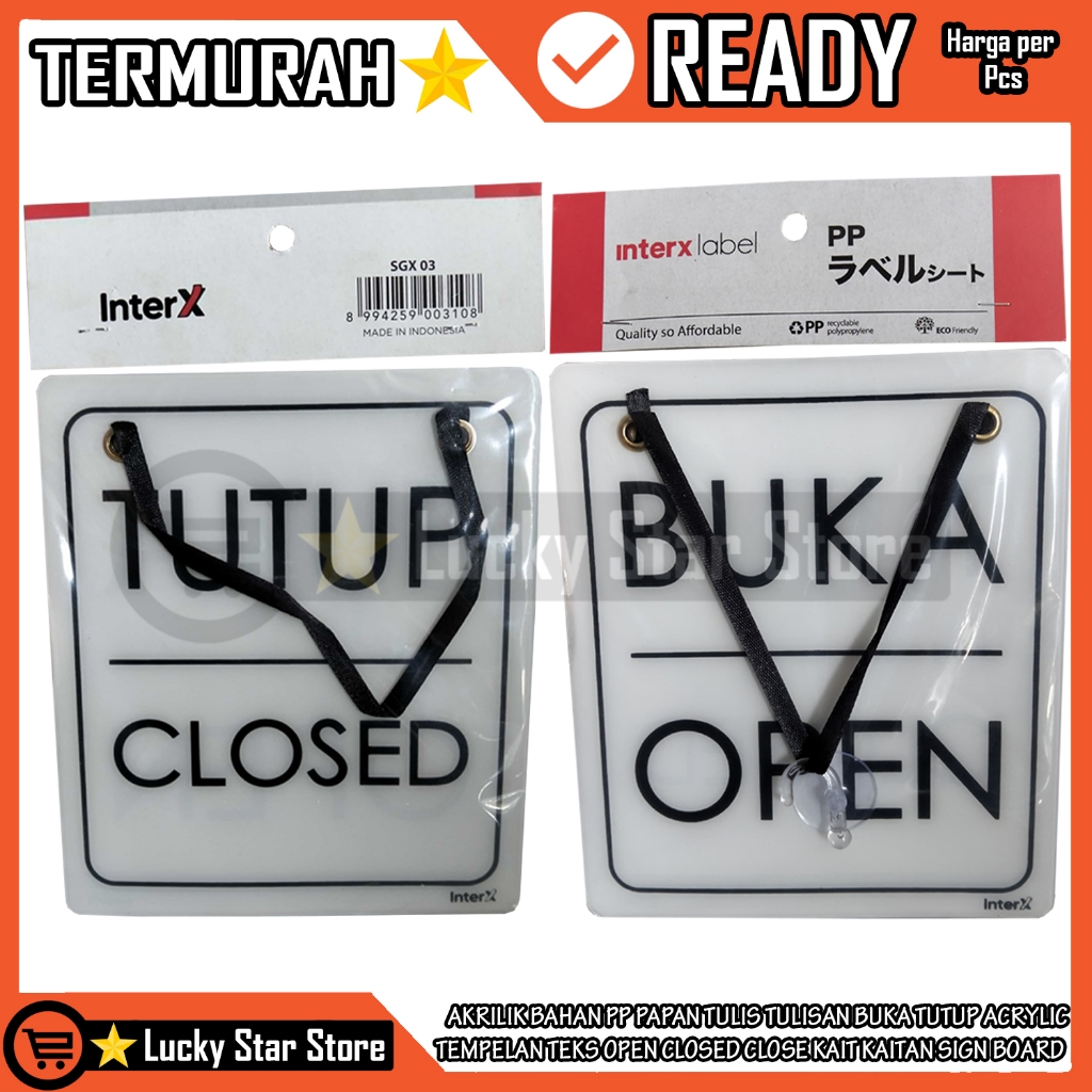 Jual Acrylic Papan Tulisan Label Akrilik Buka Tutup Open Close Closed ...