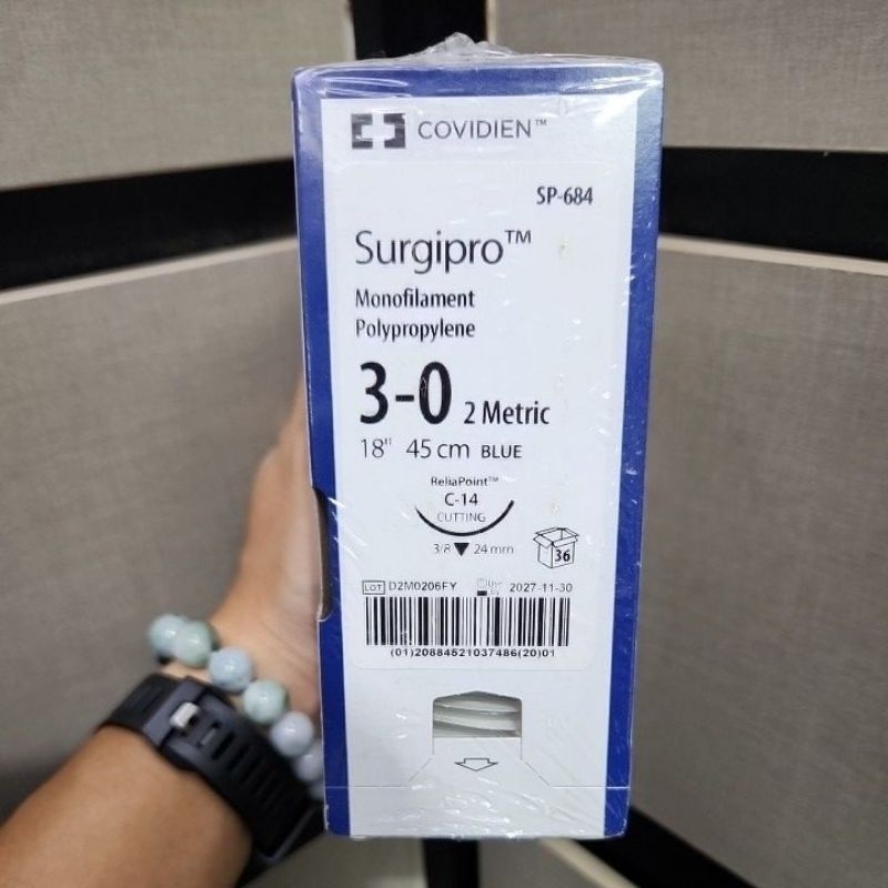 Jual Surgipro 3/0 SP684 Covidien (Polypropilene Monofilament non absorb) | Shopee Indonesia