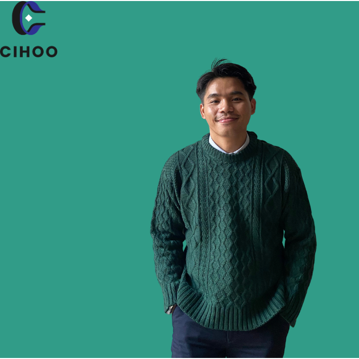 Jual CIHOO Green Cable Knit Sweater Tebal | Shopee Indonesia