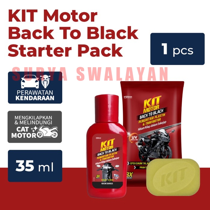 Jual KIT Motor Back To Black Starter Pack 35ml + Sponge | Shopee Indonesia