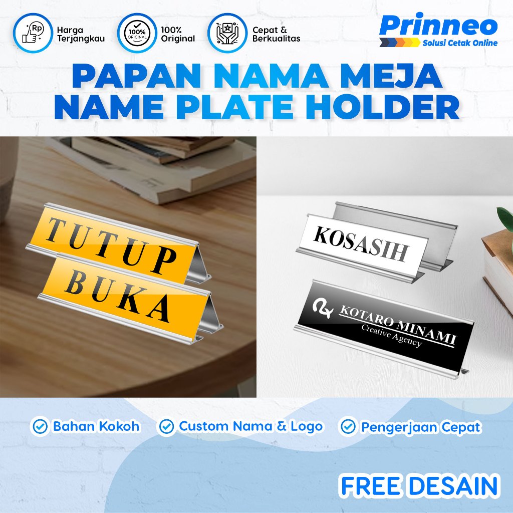 Jual PAPAN NAMA MEJA, NAME PLATE HOLDER, PAPAN NAMA MEJA RUANG KERJA ...