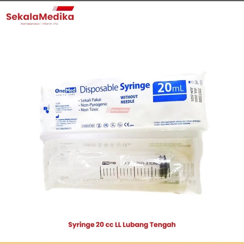 Jual SYRINGE 20 Ml LUBANG TENGAH DISPOSABLE SPUIT 20 CC LL / PCS ...