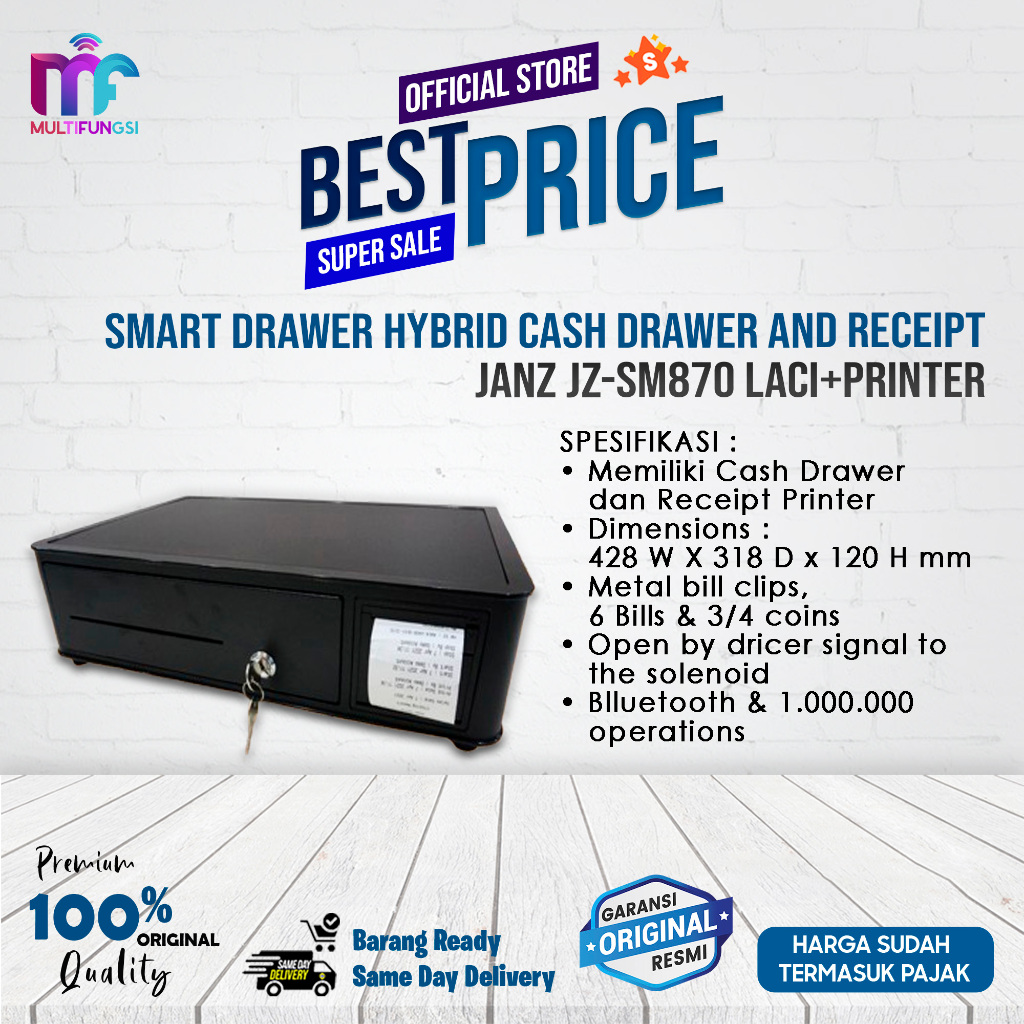 Jual Smart Drawer Hybrid Cash Drawer and Receipt JANZ JZ-SM870 Laci ...