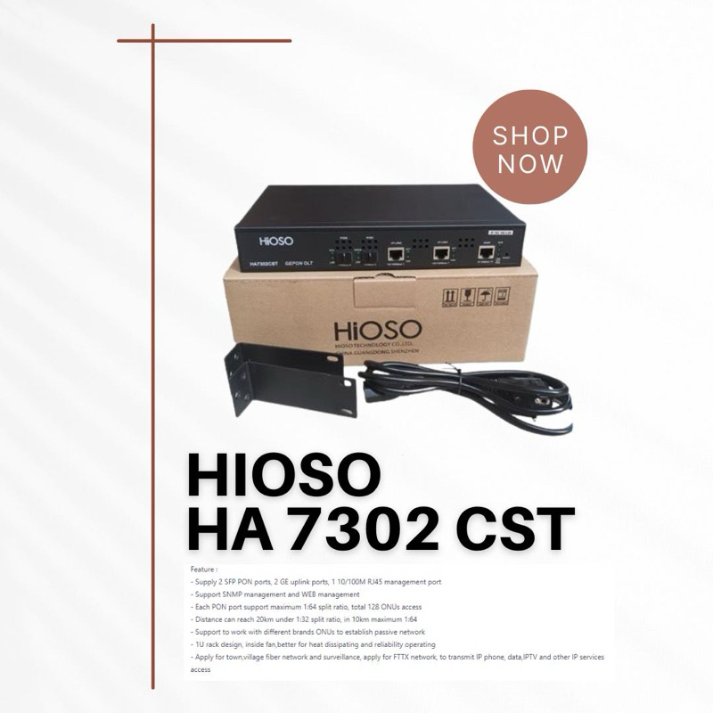 Jual OLT EPON HIOSO HA7302CST 2PON PORT FREE SFP20+++ 20KM | Shopee ...