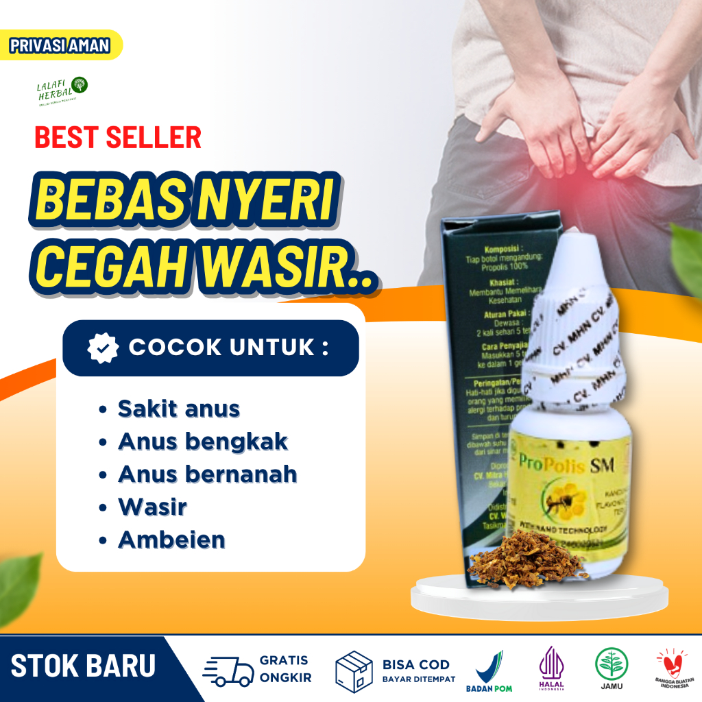 Jual Obat Sakit Anus Bengkak Berdarah Setelah BAB Keras Propolis SM ...