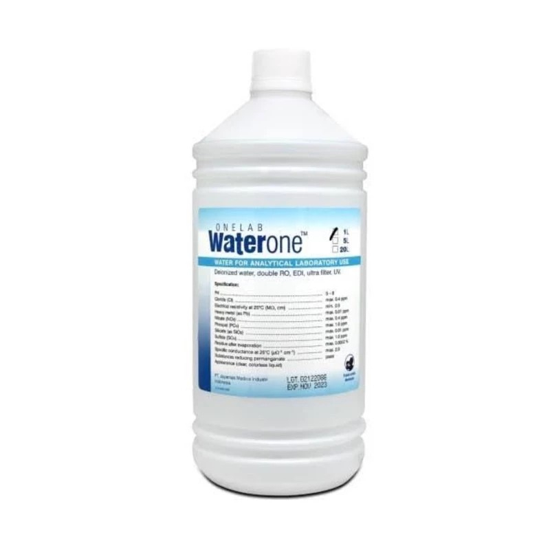 Jual aquadest / waterone 1 liter onemed/PURE WATER Aquadest / Distilled ...