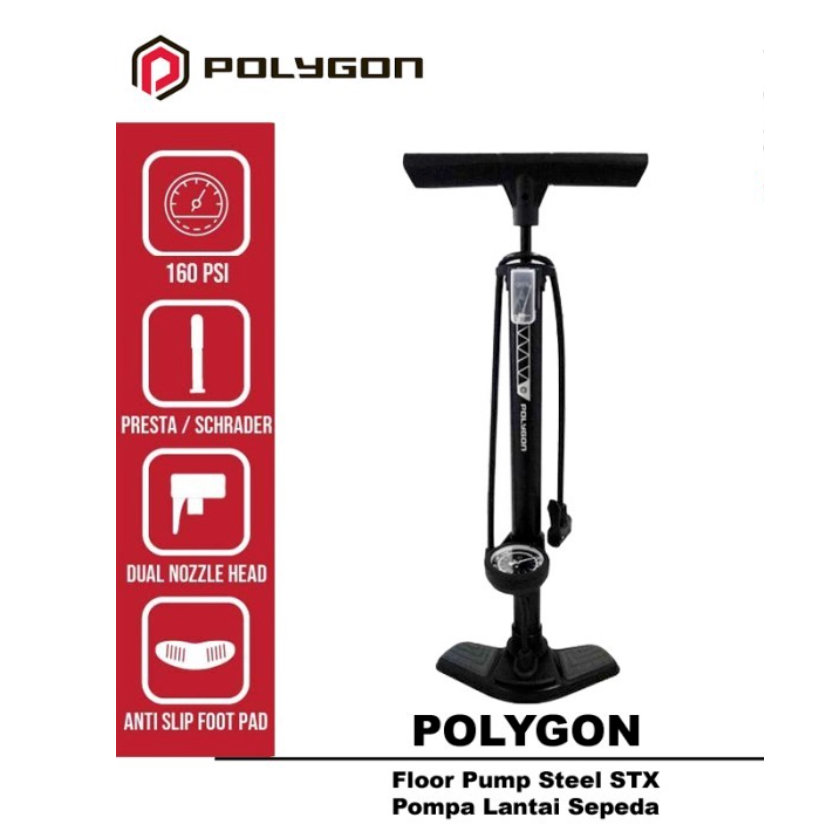 Jual JUAL Pompa Lantai Floor Pump Polygon STX Dual Head | Shopee Indonesia