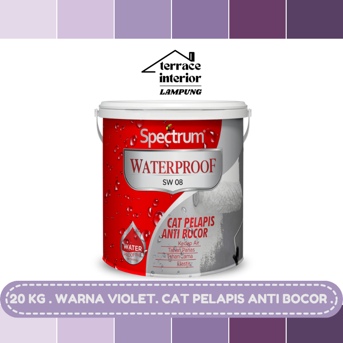 Jual Cat Pelapis Anti Bocor Spectrum Waterproof Warna Violet 20 KG ...