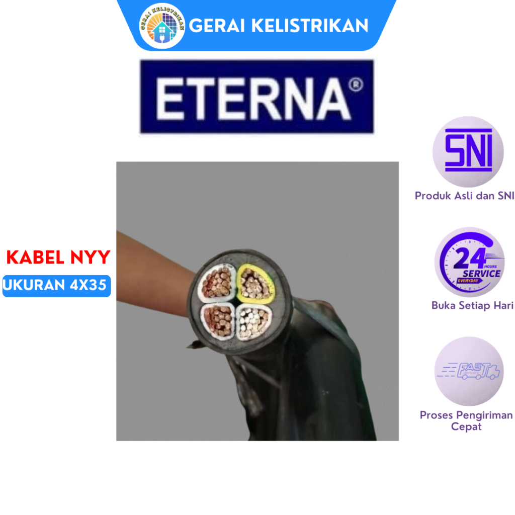 Jual Kabel Eterna NYY 4X35 mm Rol 1 Meter | Shopee Indonesia