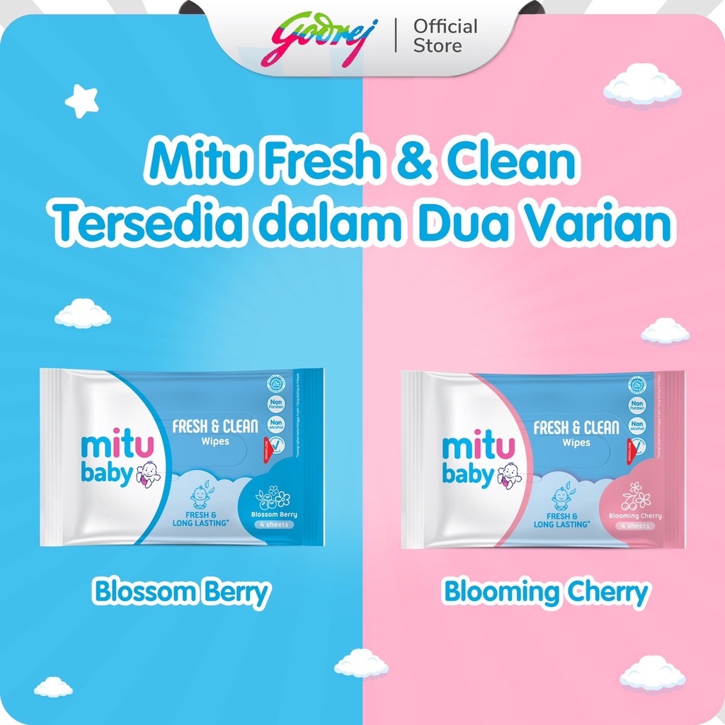 Jual Tissue Basah Mitu Baby Wipes Antiseptic 4'S | Tisu Basah Bayi ...