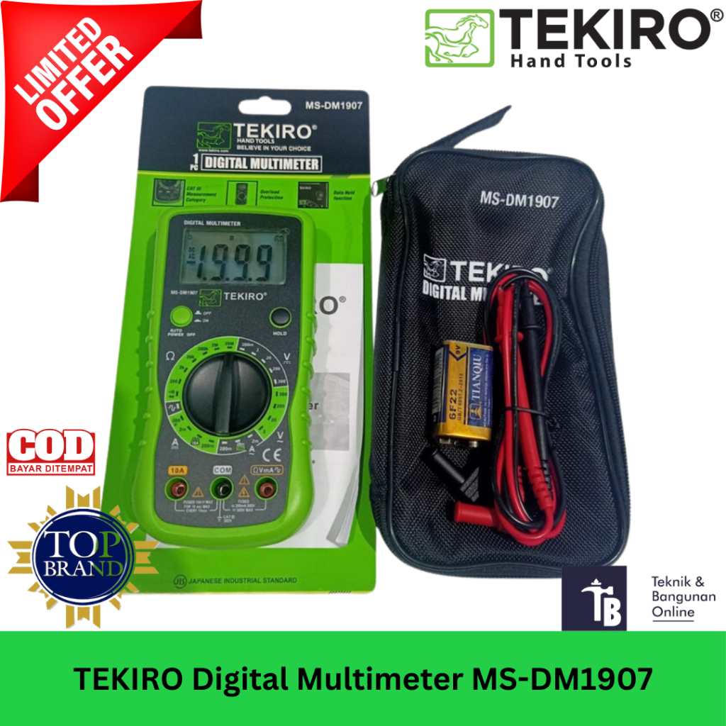 Jual Tekiro Digital MultiMeter / Multi Tester AVO Meter Digital / Multi ...
