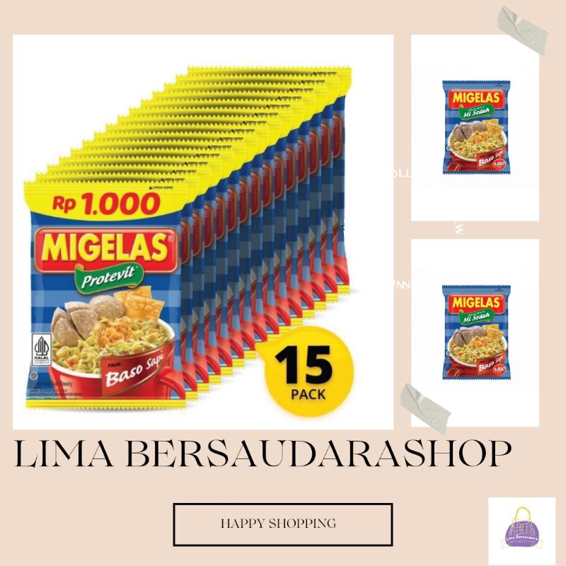 Jual MIGELAS RASA BAKSO SAPI RENCENG ISI 15 SACHET | Shopee Indonesia