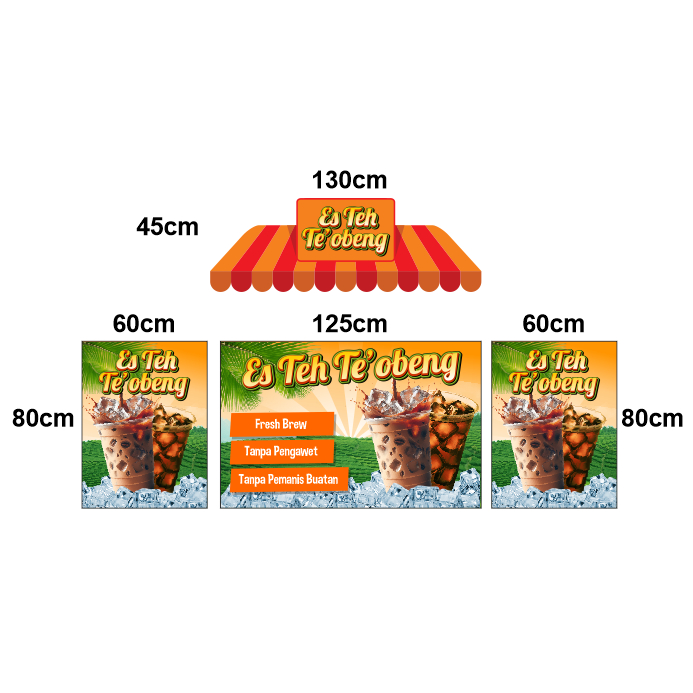 Jual custom banner booth/rombong es teh teobeng | Shopee Indonesia