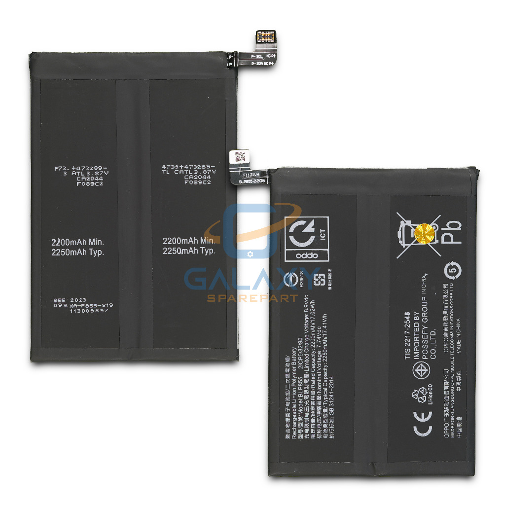 Jual BATRAI BLP855 OPPO RENO 6 PRO / RENO 7 5G BLP-855 / BATRE BATTERY ...