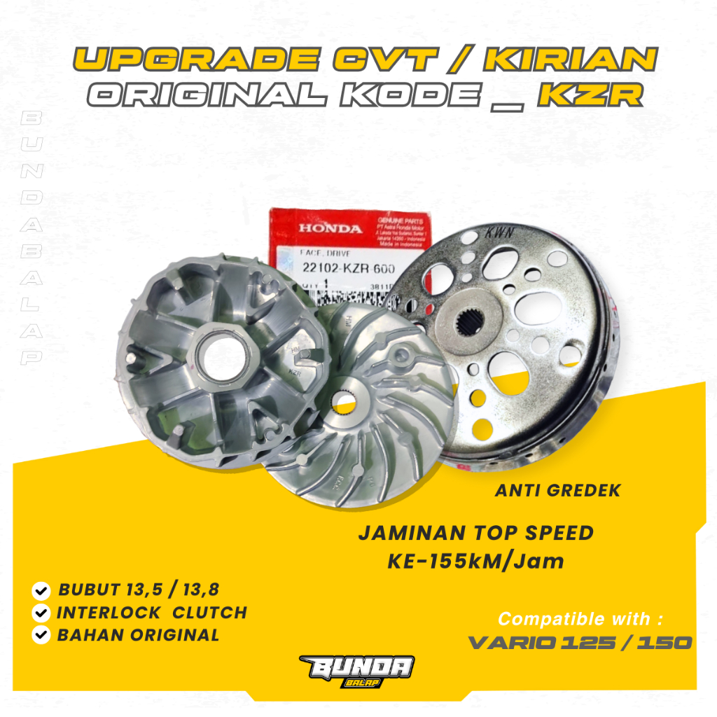 Jual PULLEY BUBUT VARIO 125 150 SET CUSTOM RUMAH ROLLER BUBUT 13,5 ...