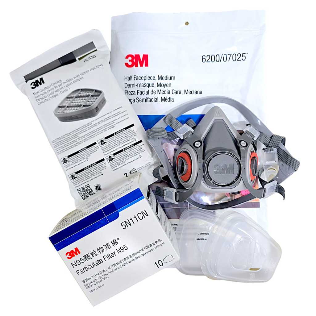 Jual 3M 6200 Mask Respirator + 3M 6006 Cartridge + 3M 5N11 (10PCS) SET | Shopee Indonesia
