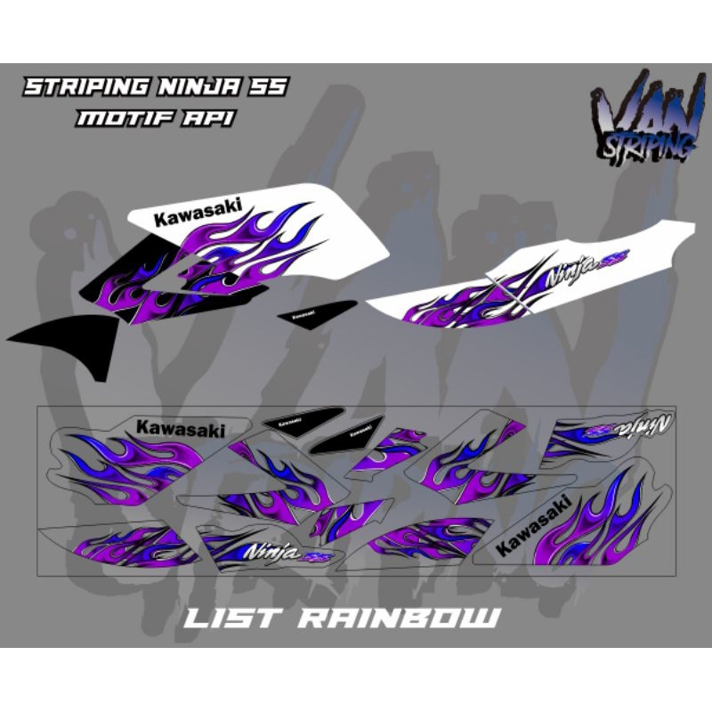 Jual STRIPING STICKER TRANSPARAN NINJA SS 150 DESAIN MOTIF API TERBARU ...