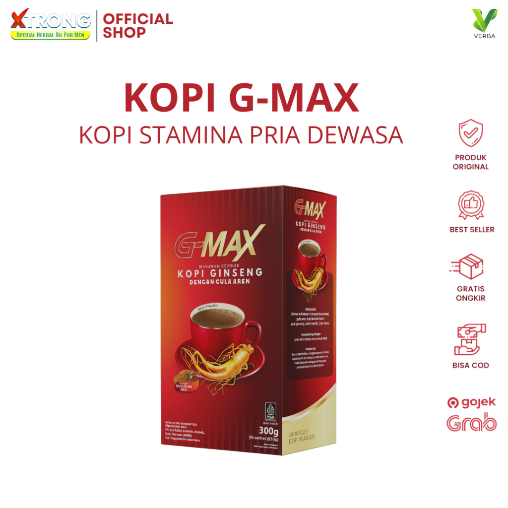 Jual KOPI GMAX Kopi Gingseng Kopi Penambah Stamina Pria Dewasa Original BPOM | Shopee Indonesia