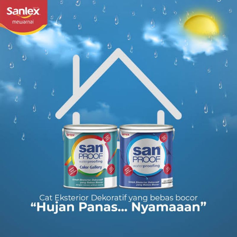 Jual Cat Pelapis Anti bocor Sanlex Sanproof 2.5L (Putih) | Shopee Indonesia