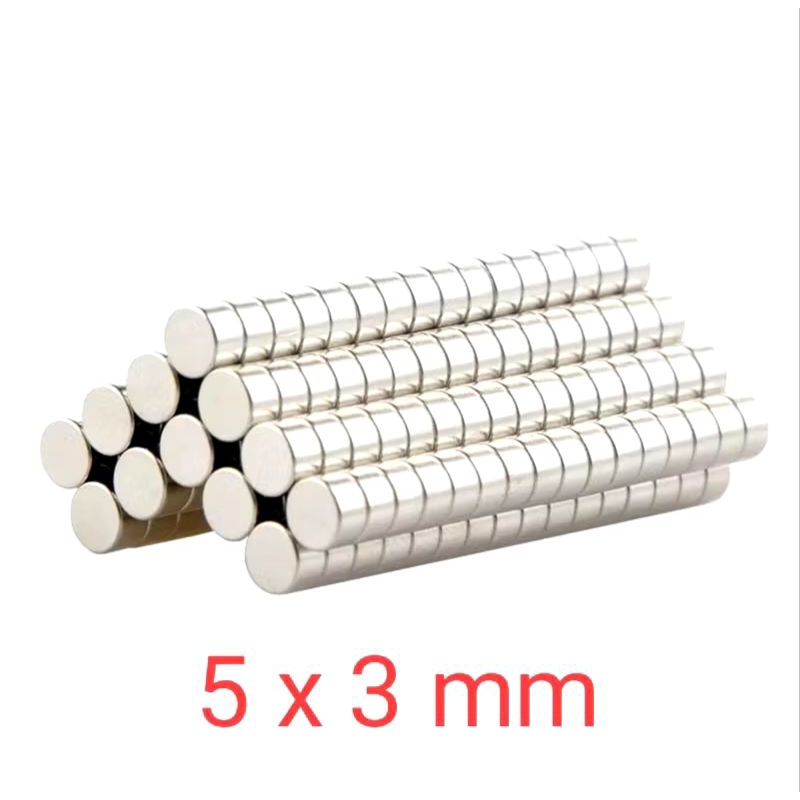 Jual Strong Magnet Bulat Koin Neodymium Super Kuat NdFeB N35 5 x 3mm ...