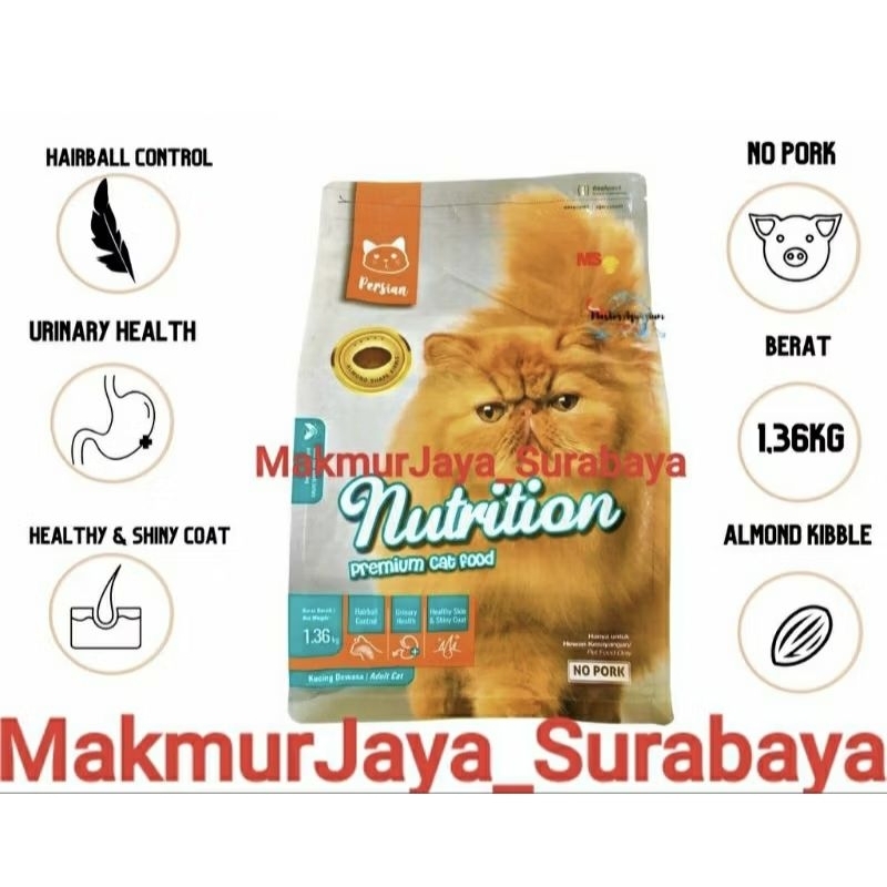 Jual NUTRITION Premium Cat Food 1,36kg Fresh pack. kemasan ORIGINAL ...