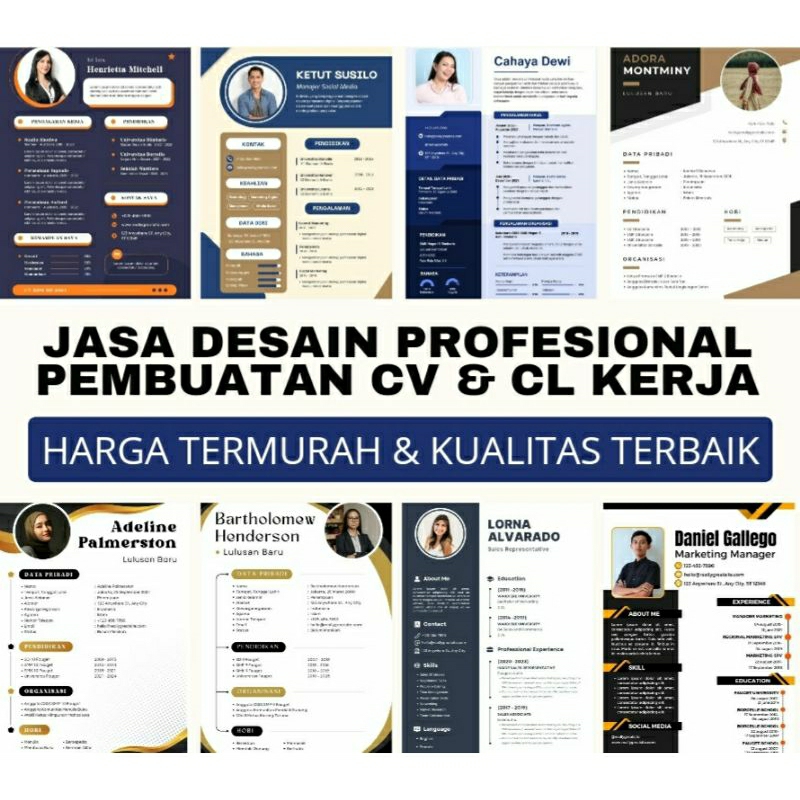 Jual JASA PEMBUATAN DESAIN CV / CURRICULUM VITAE | SL /SURAT LAMARAN 100 TEMPLATE DESAIN ...