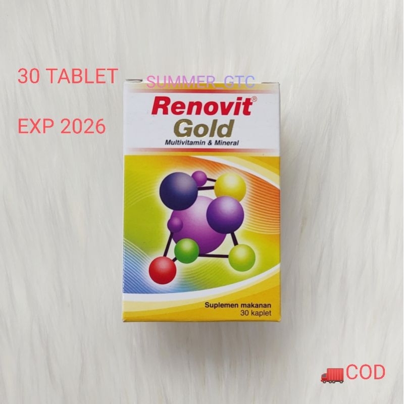 Jual renovit gold 30 tablet multivitamin mineral isi 30 kaplet | Shopee ...