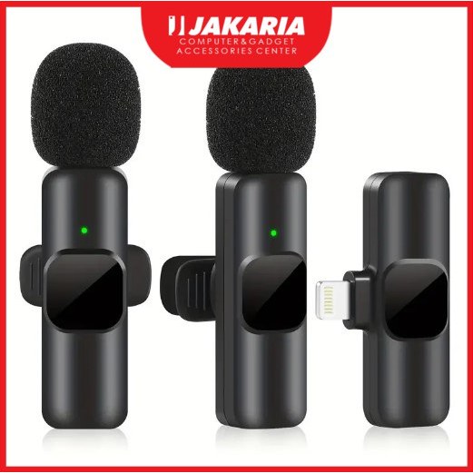 Jual Mic Wireless Clip On 2 Mic iPhone Lightning K9 2 in 1 Charge | Shopee Indonesia