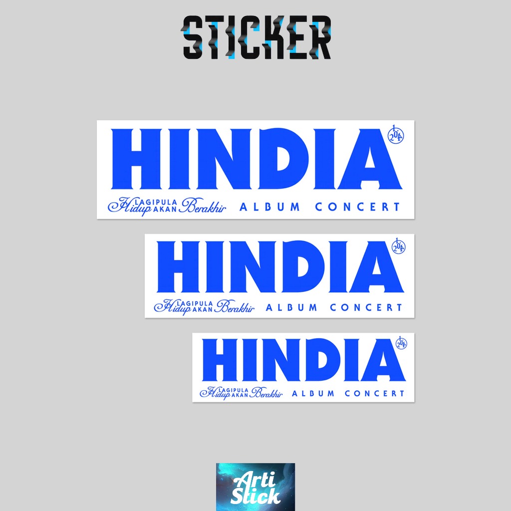 Jual (3 PCS) Sticker Band Series HINDIA CONCERT | Vinyl Laminasi anti ...