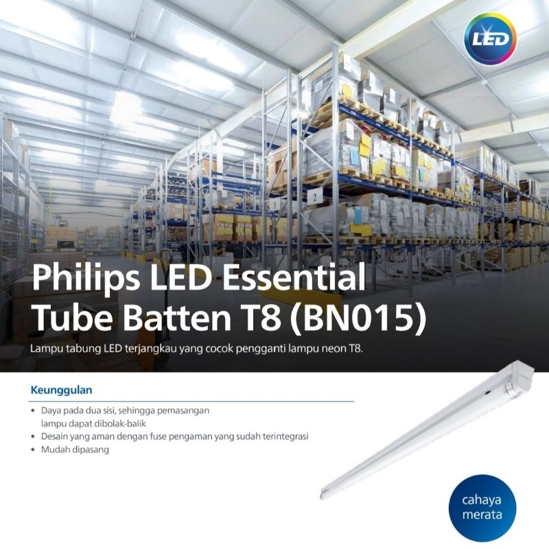 Jual Lampu Tabung TL T8 PHILIPS LED Essential Tube Batten BN015 8 Watt ...