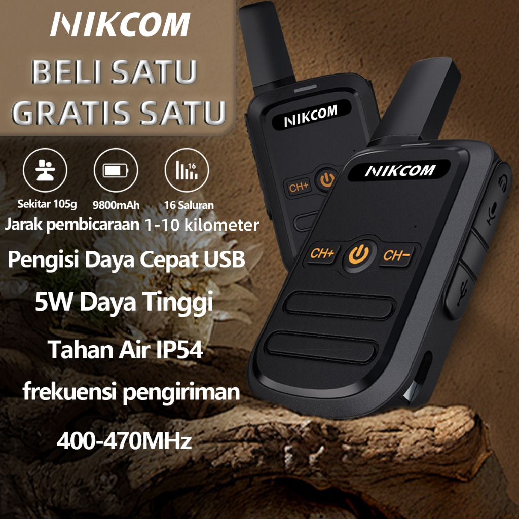 Jual 【2 Unit】HT NIKCOM C51 daya tinggi 5 Watt UHF Radio Genggam Walkie Talkie Jarak Jauh 16 ...