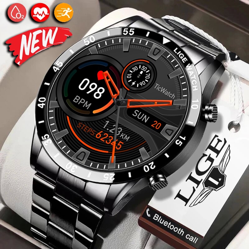 Jual LIGE Jam Tangan Pintar Pria Layar Sentuh Penuh Gelang Pintar ...