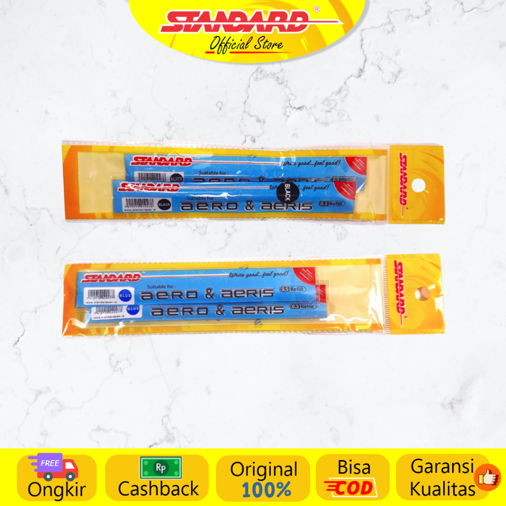 Jual Standard - Refill Pulpen Aero 0.5 Gel / 3 Set ( Isi Pulpen / Pena ...