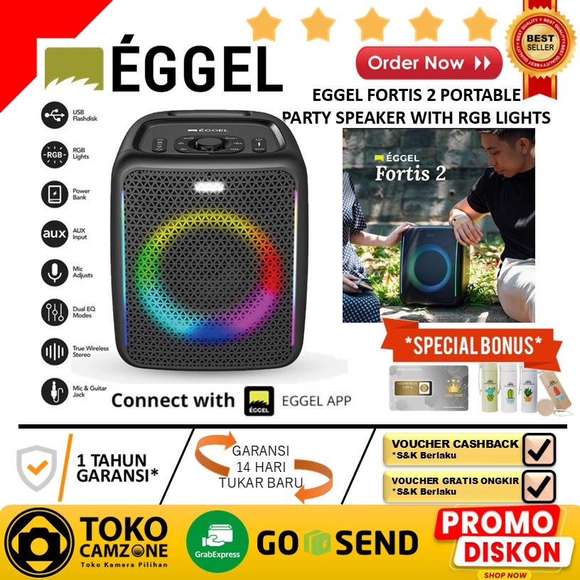 Jual Eggel Fortis 2 Wireless Bluetooth Portable Party Speaker,Loud and ...