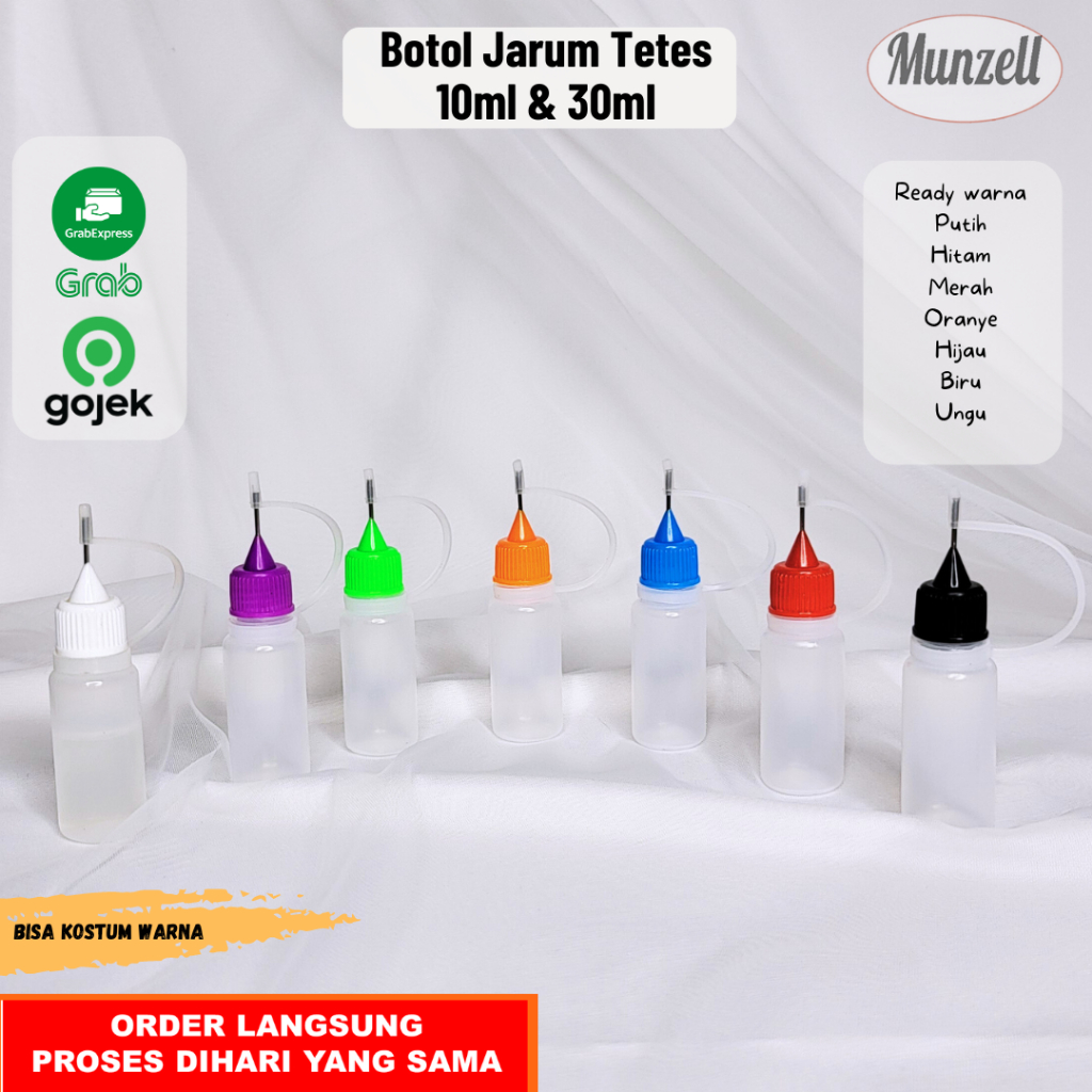 Jual Botol jarum Mini kosong 10,30, 50ml botol plastik, botol skincare ...
