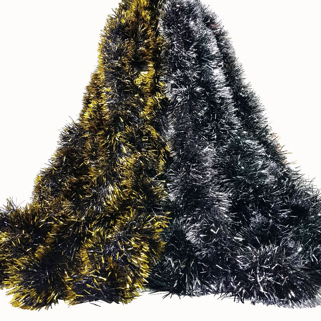 Jual OKB Slinger Polos Black with Gold Silver 2 Meter Rumbai Tinsel ...