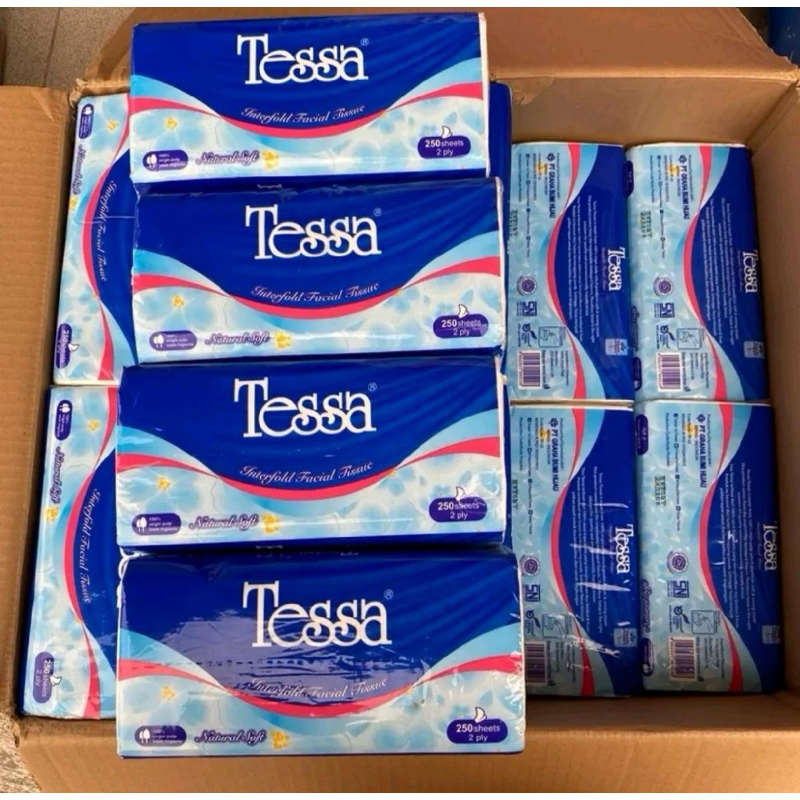 Jual 4 PCS TISU TESSA 250 SHEET 2 PLY FACIAL TISSUE LEMBUT HALUS TEBAL ...