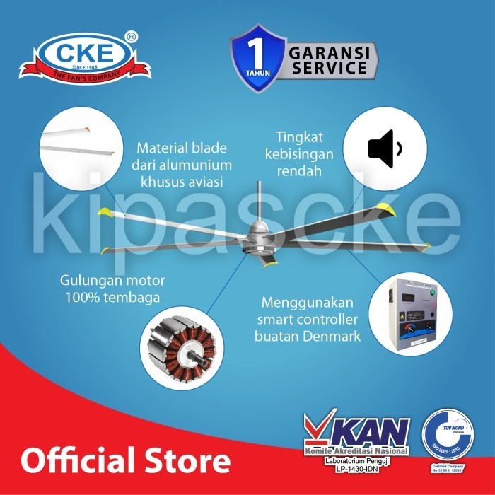 Jual HVLS Big Ceiling Fan A1880M 1.88 Meter 220V 400W Kipas Angin ...