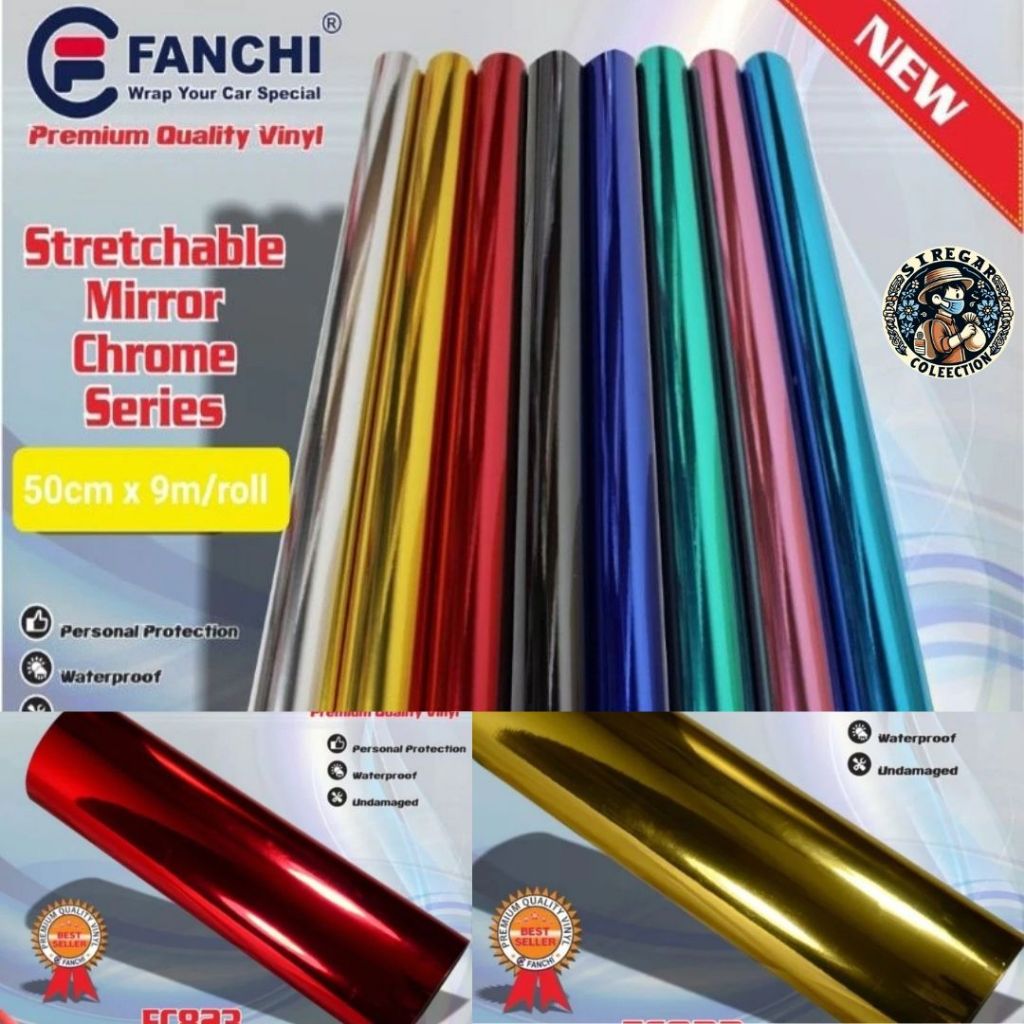Jual SKOTLET BAHAN STICKER STIKER FANCHI STRETCHABLE MIRROR CHROME ...