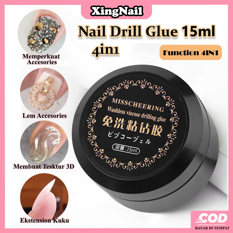 Jual Misscheering Viscose Drill Glue 15ml / Lem Hiasan Kuku Aksesoris Nail Art / Nail Drill Glue ...