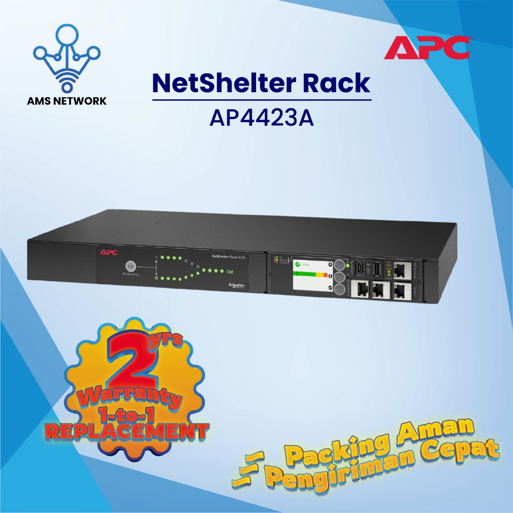 Jual APC NetShelter AP4423A Rack Automatic Transfer Switch, 1U, 16A ...