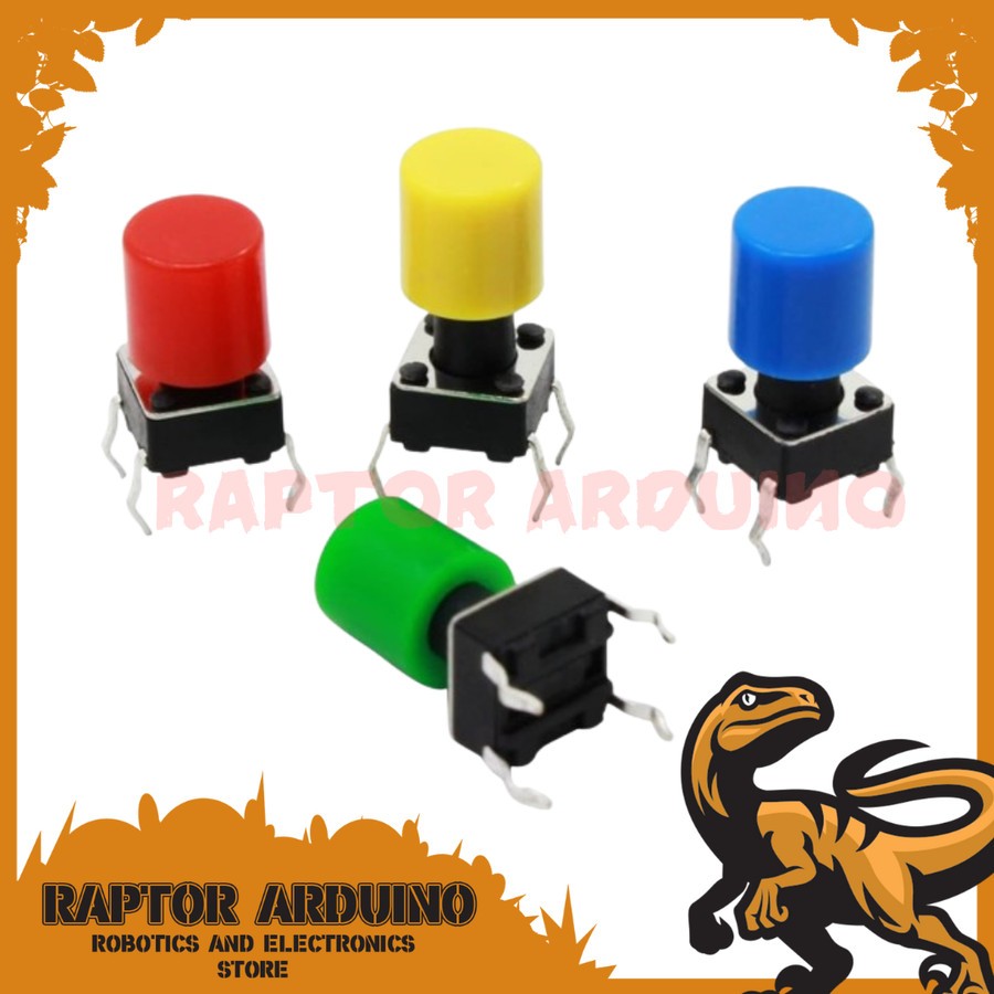 Jual A56 Tactile CAP 6x6mm 6x6x8 Switch push button Tutup Topi Knop ...
