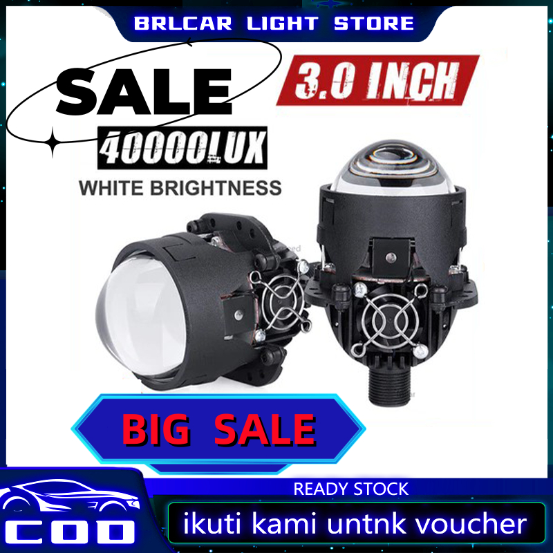 Jual BILED WST 3 INCH Fiber Karbon DC 55W/12V PROJECTOR LED BLUE LENS ...