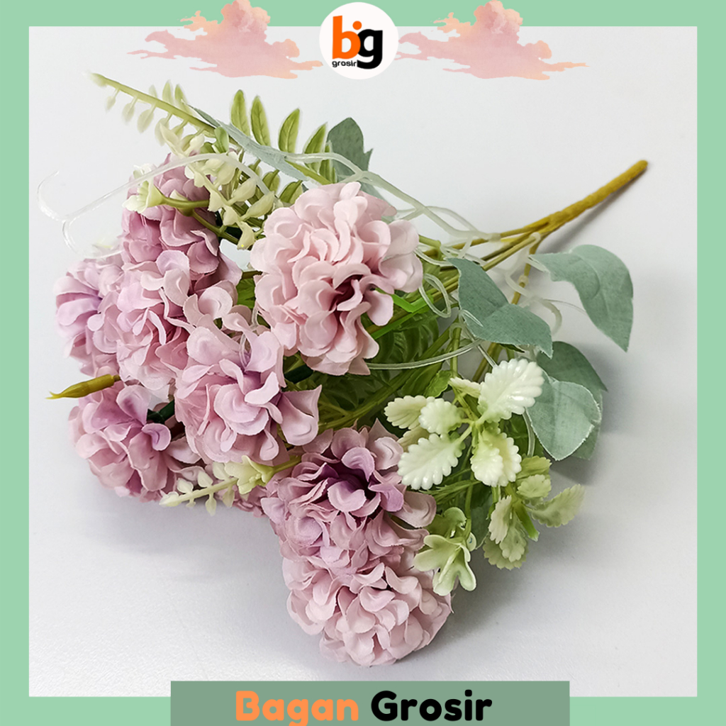 Jual BG Bunga Tangkai Hydrangea Bunga Hortensia Palsu Artifcial ...
